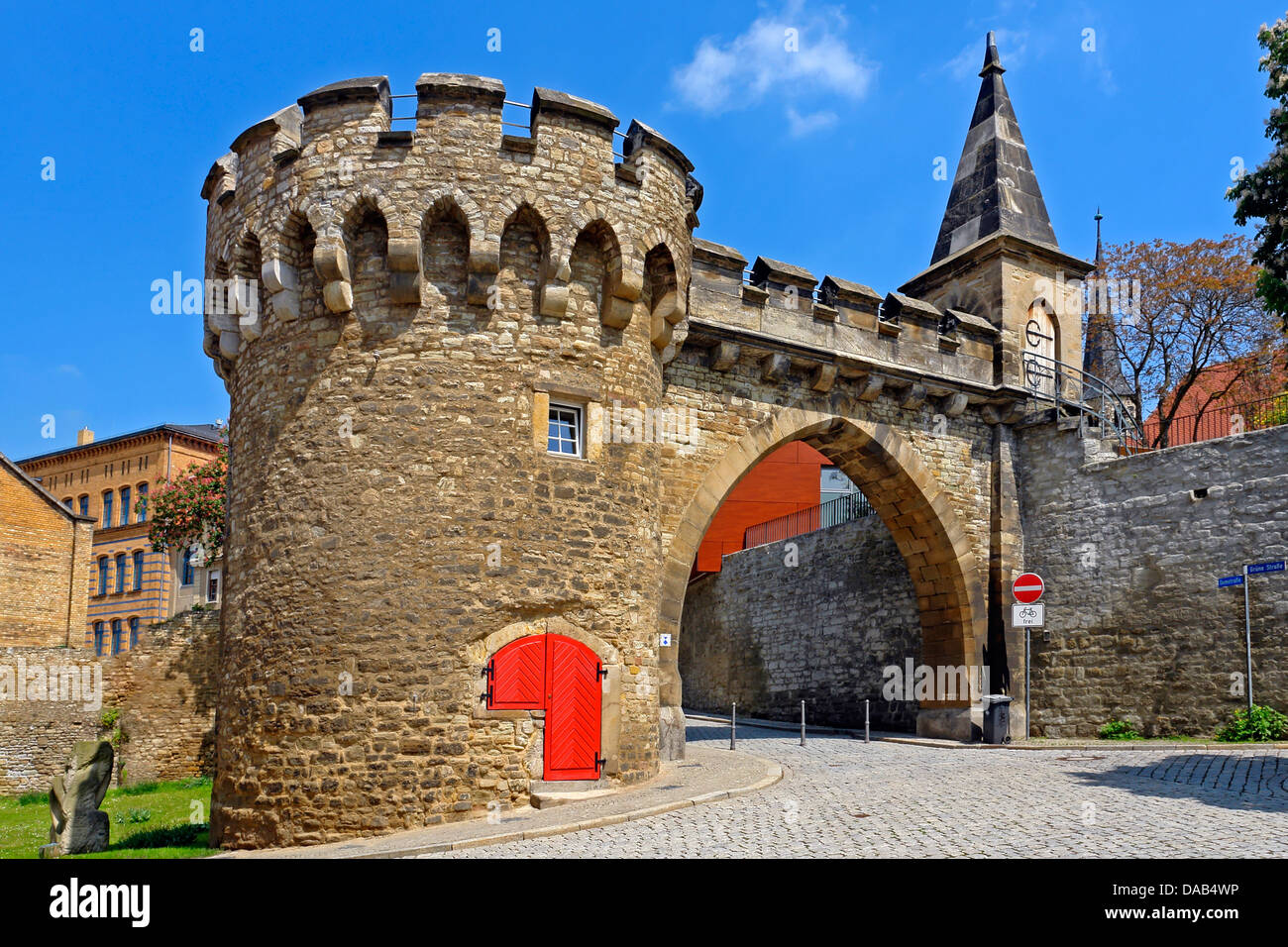 Europe, Germany, Saxony-Anhalt, Merseburg, Domstrasse, crooked gate ...