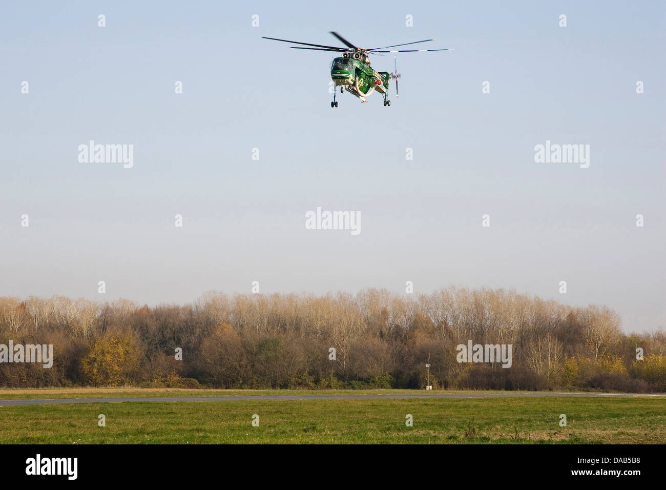 Europe, Italy, Tuscany, Lucca, Tassignano airport, helicopter Erickson ...