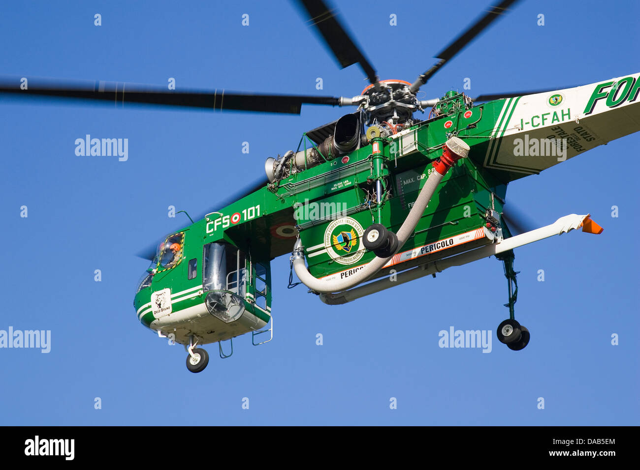 Europe, Italy, Tuscany, Lucca, Tassignano airport, helicopter Erickson ...