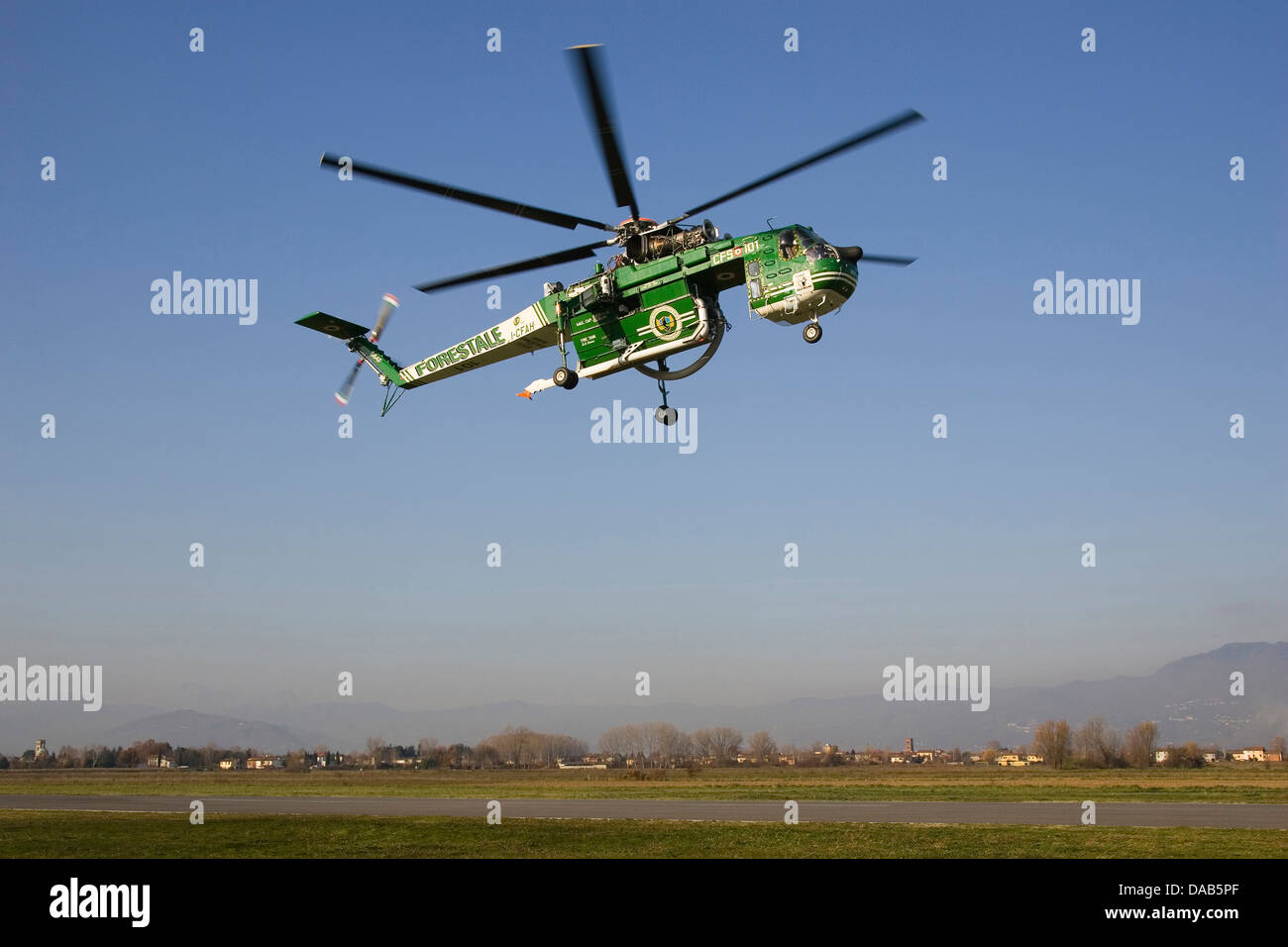 Europe, Italy, Tuscany, Lucca, Tassignano airport, helicopter Erickson ...