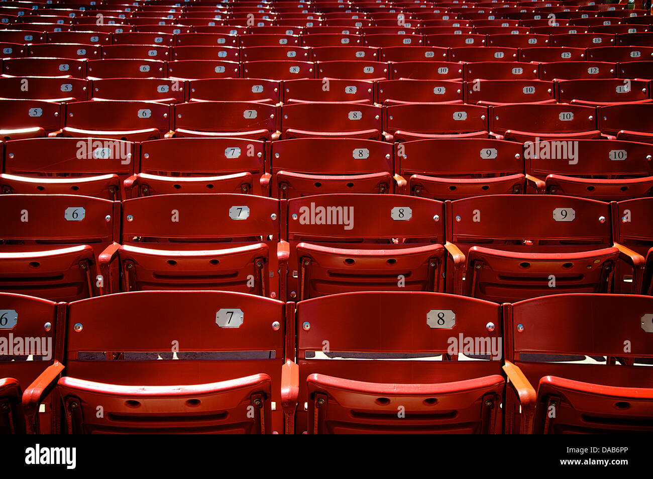 Red chairs chicago auditorium Stock Photo - Alamy