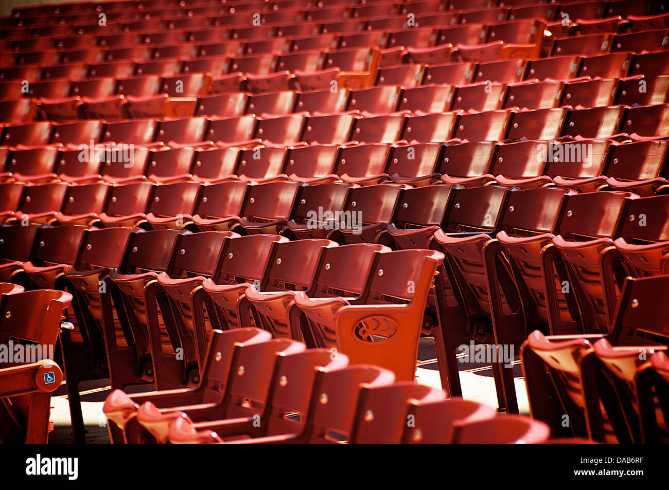 Red chairs chicago auditorium Stock Photo - Alamy