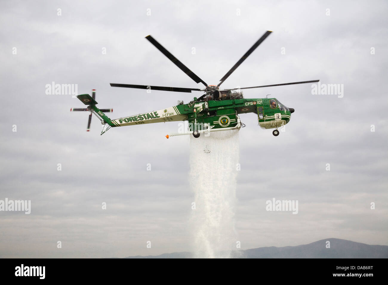 Europe, Italy, Tuscany, Lucca, Tassignano airport, helicopter Erickson ...