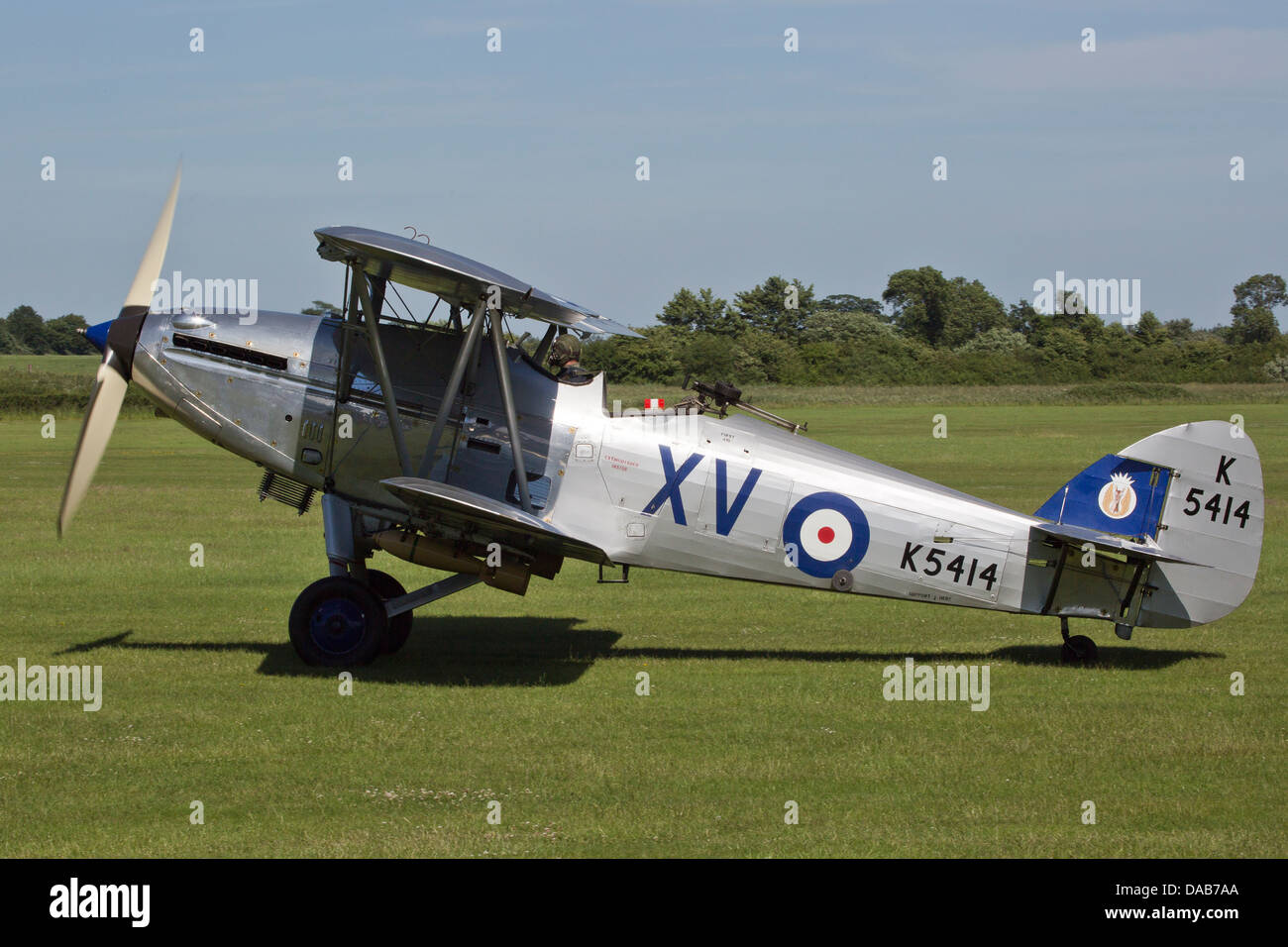 Royal Air Force Bomber Biplane Hawker Hind G-AENP K5414 Flying at Old ...