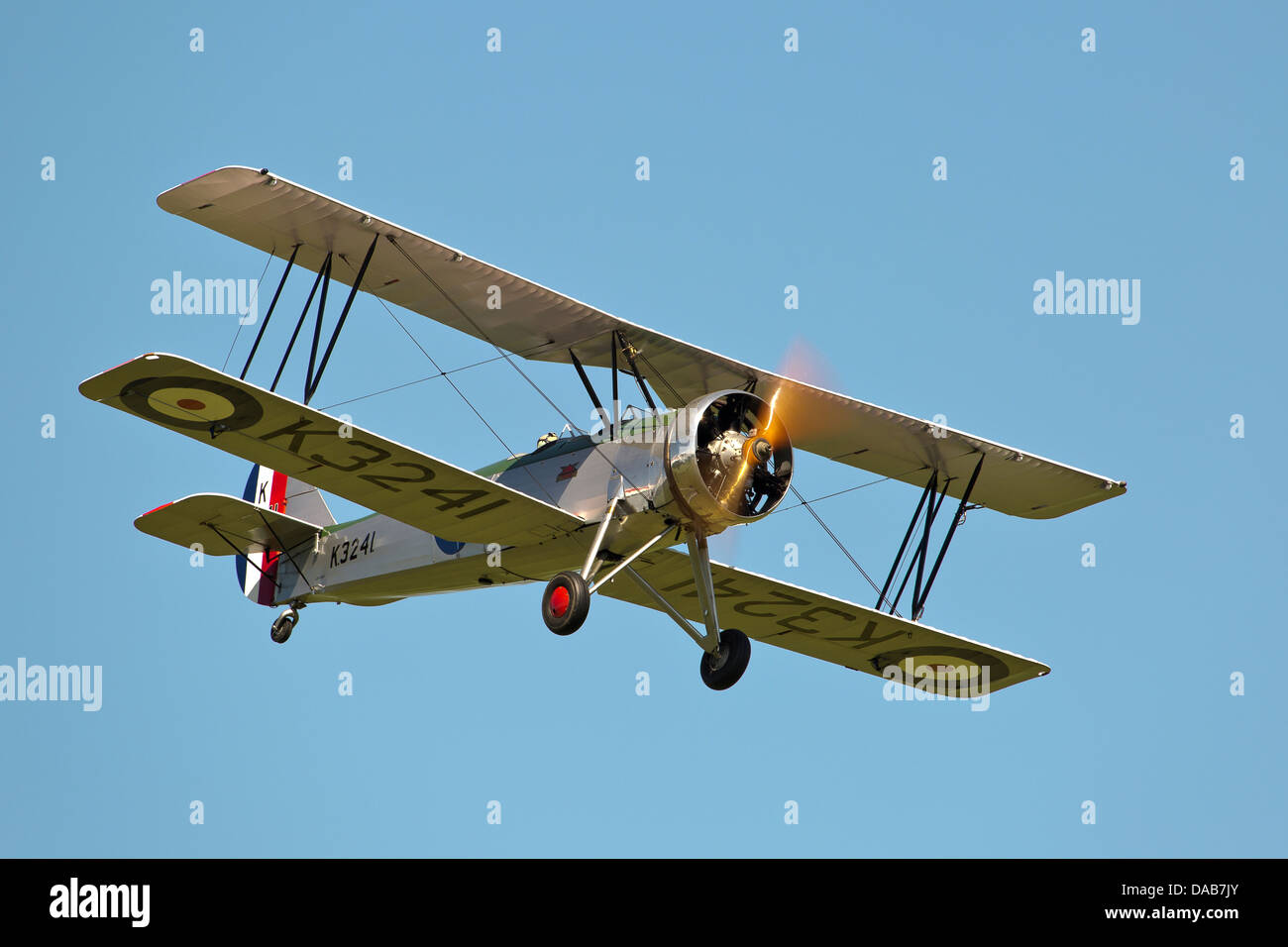 Royal Air Force Biplane Trainer Avro Tutor G-AHSA K3241 Flying at Old ...