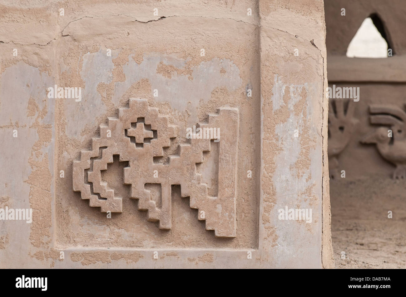 Petrogylph relief at ancient ruins of Chan Chan Pre-Columbian ...