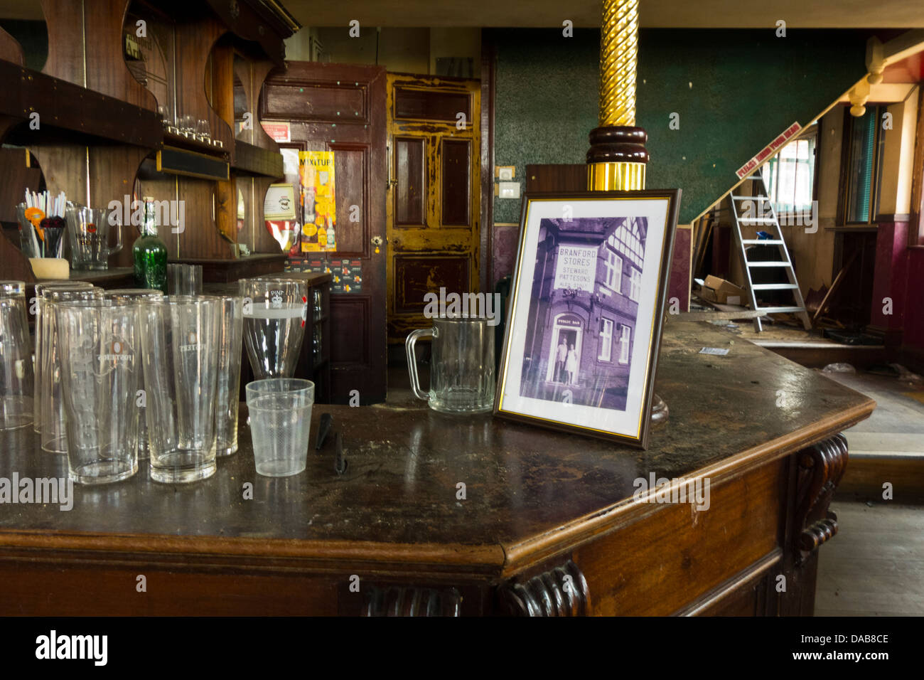 Interior closed Pub closed down public house Stock Photo - Alamy