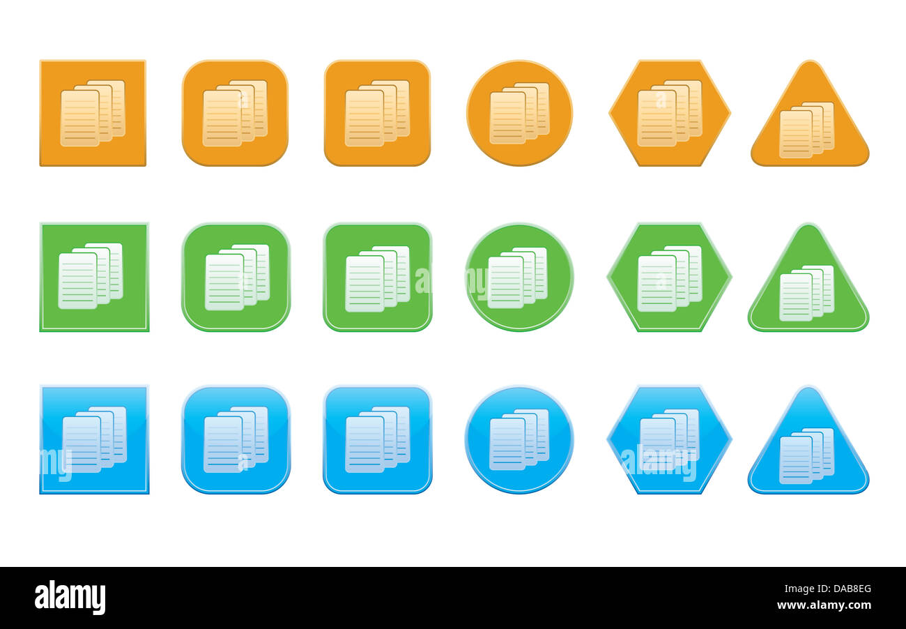 set of documents icons of different shape Stock Photo - Alamy