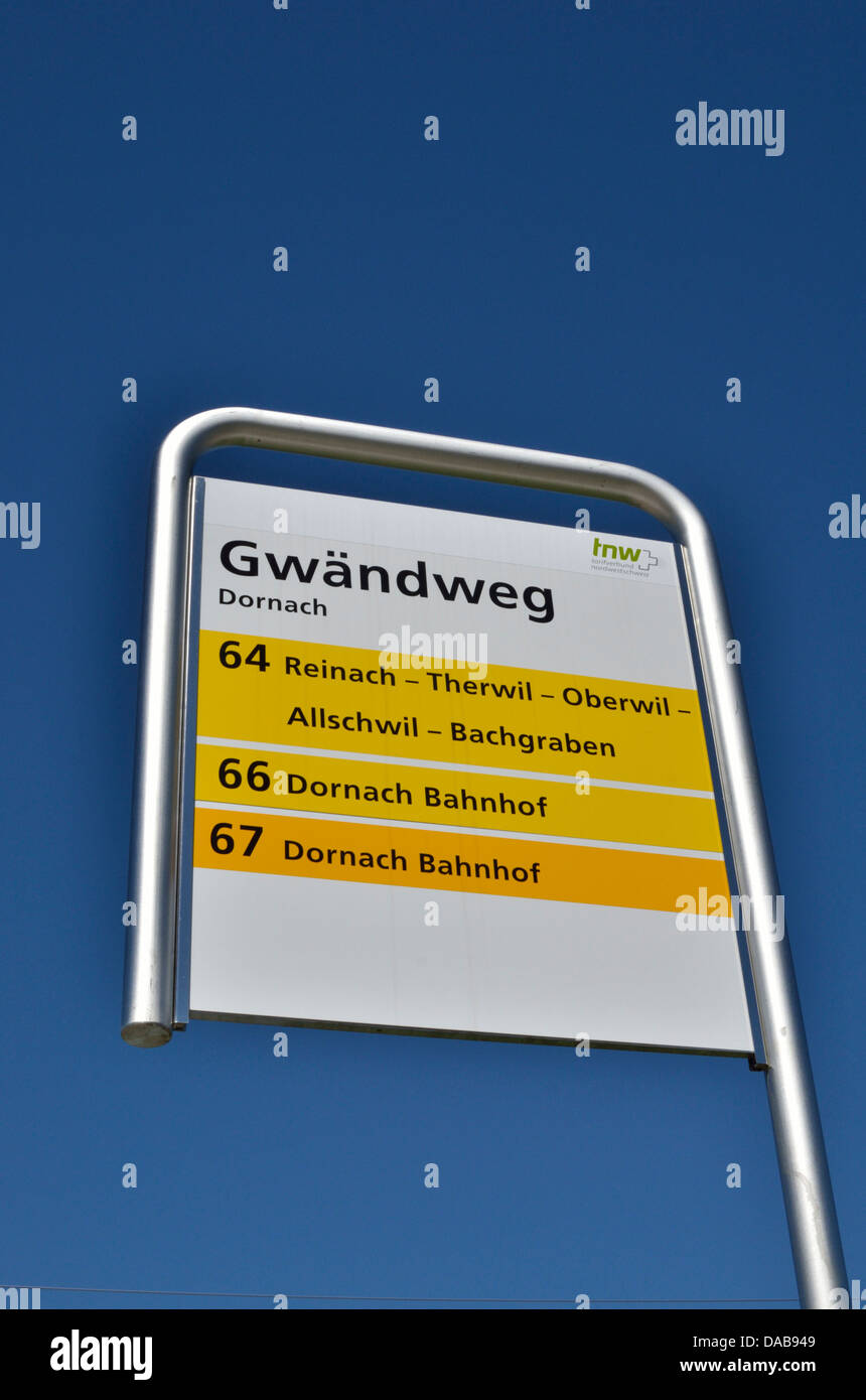 Swiss TNW bus stop in Dornach, Solothurn, Switzerland Stock Photo - Alamy