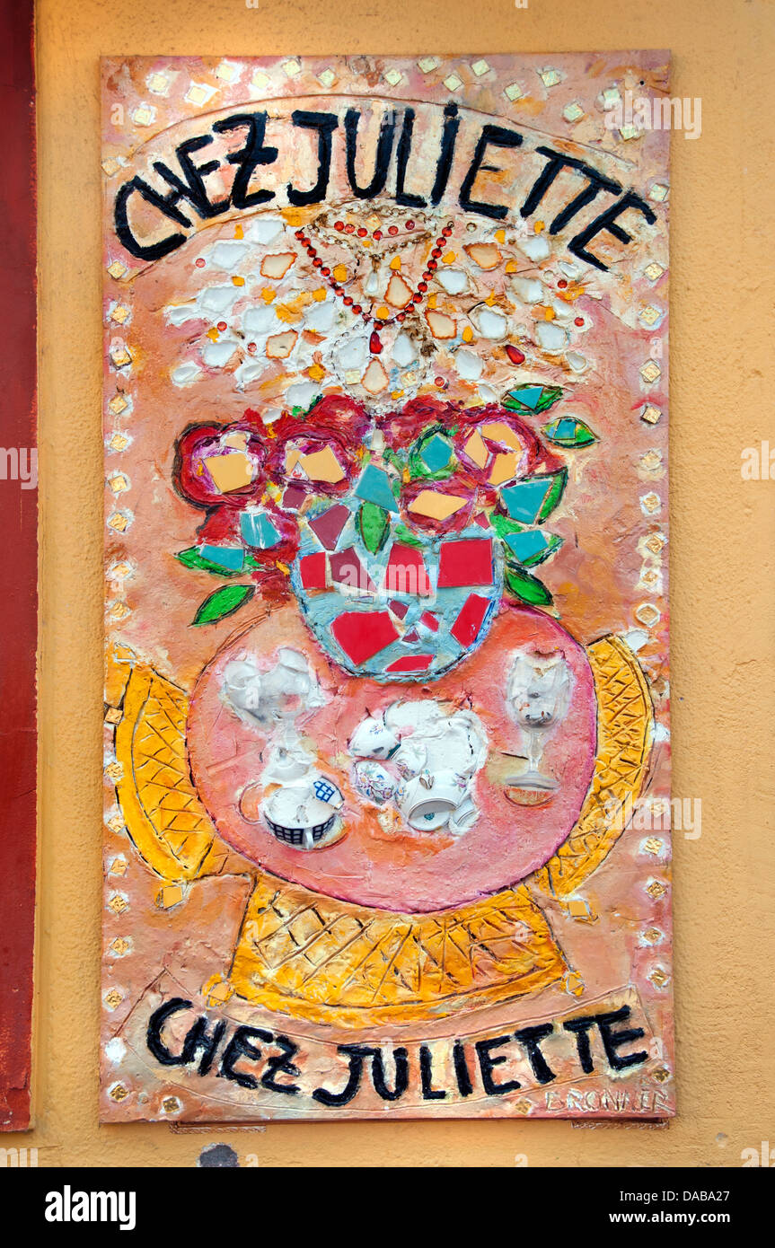 Chez Juliette Sign Street Nice Old Center Restaurant French Riviera ...