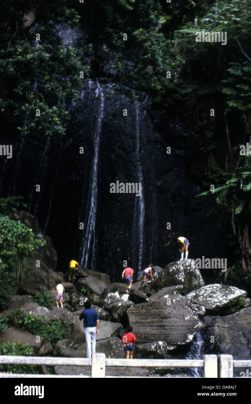 March 1973 photograph, Waterfall El Yunque in El Yunque National Forest ...