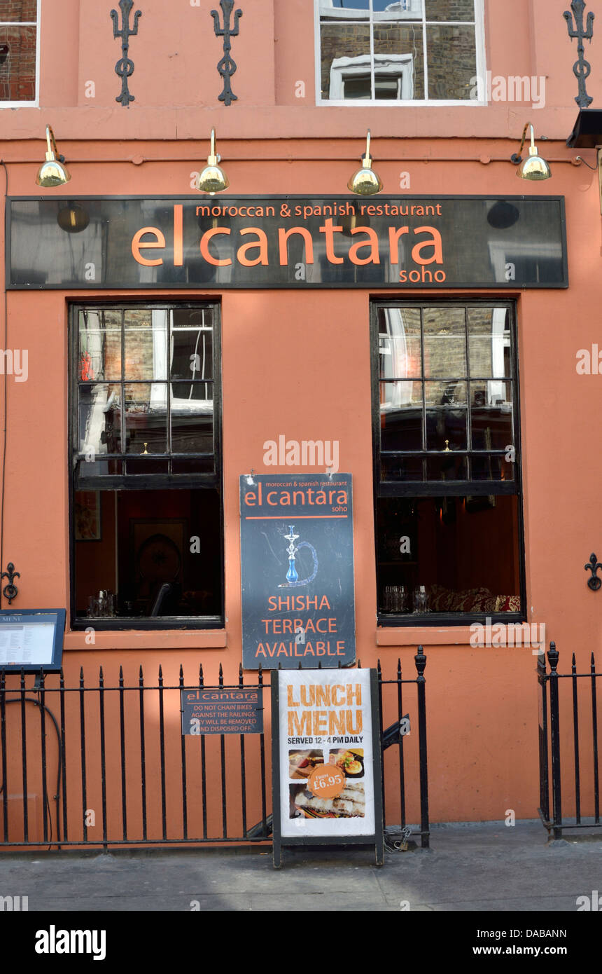 El Cantara Moroccan and Spanish restaurant in Frith Street, Soho, London, UK Stock Photo - Alamy
