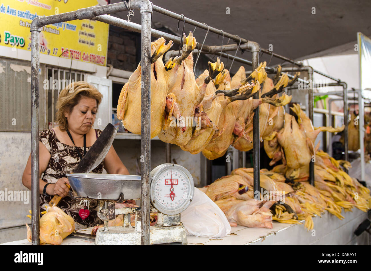 Butcher meat meats chicken poultry shop stand stall shopping in local ...
