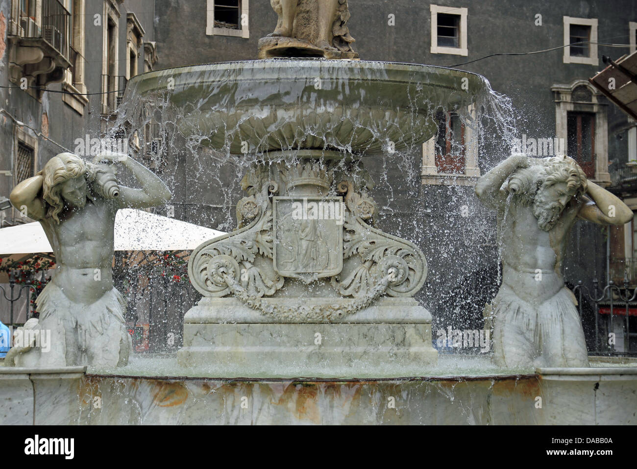 The Amenano fountain (Fontana dell'Amenano) , built in 1867 by master Neapolitan Tito Angelini ...