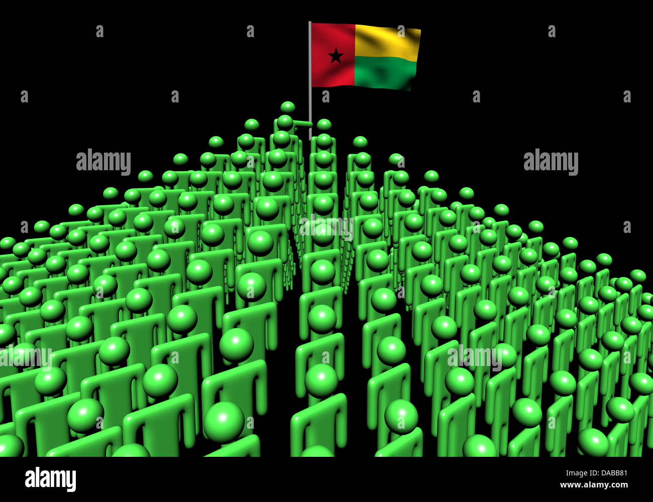Pyramid of abstract people with Guinea Bissau flag illustration Stock ...