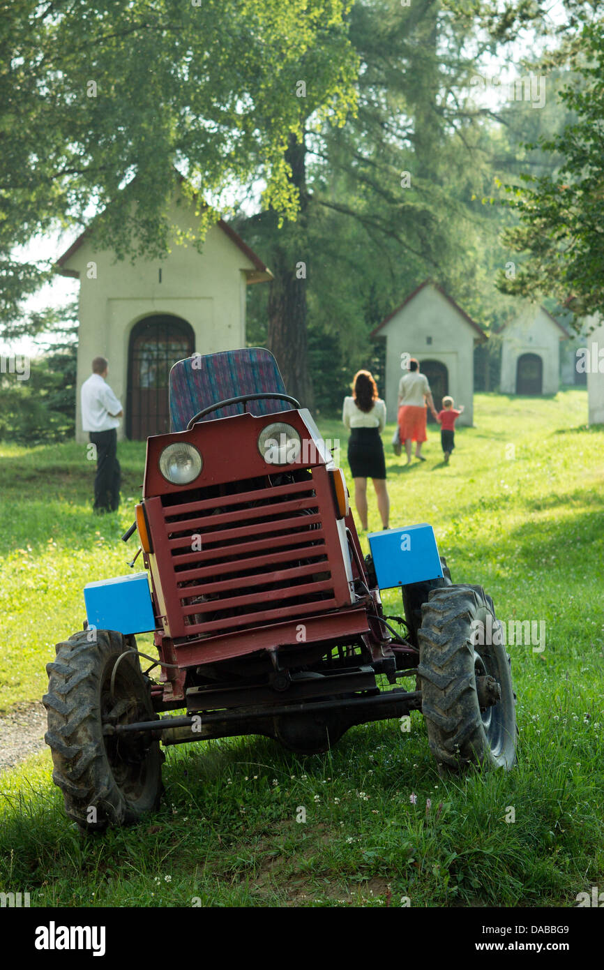 Red small tractor hi-res stock photography and images - Alamy
