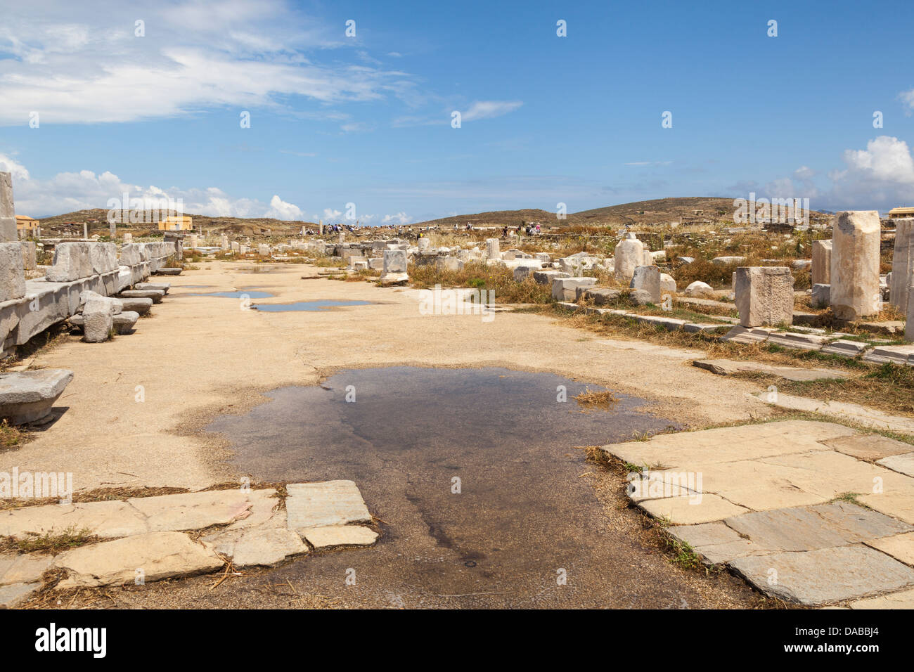 Sacred Way, Delos Archaeological Site, Delos, near Mykonos, Greece ...