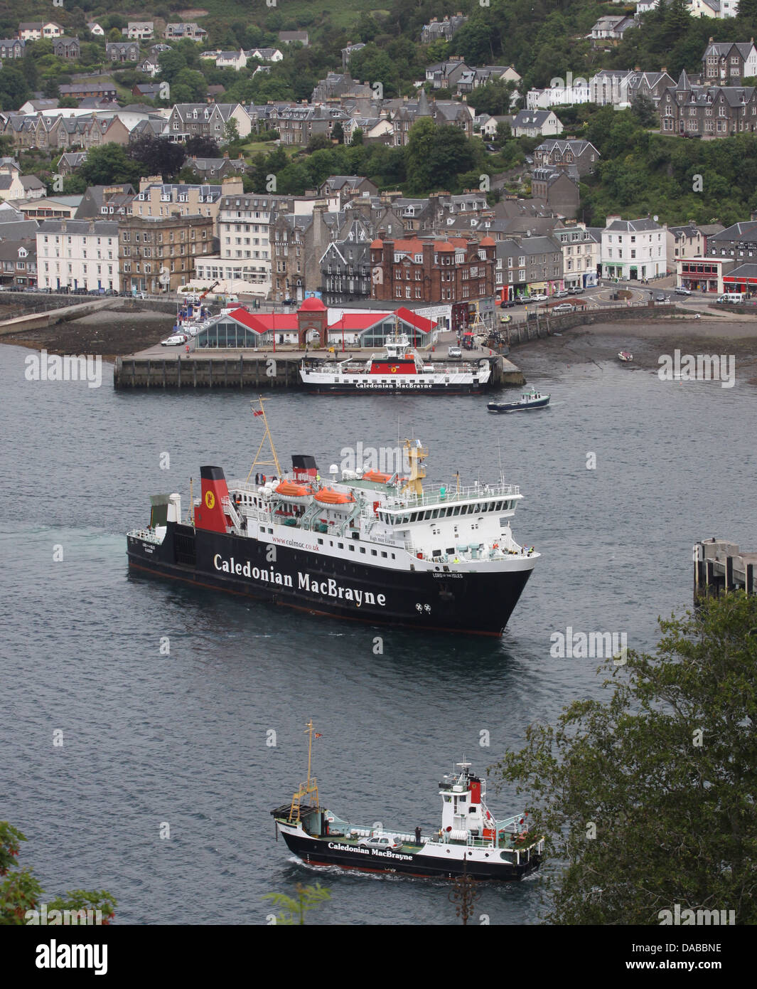 Calmac ferry arriving in Oban Scotland June 2013 Stock Photo - Alamy