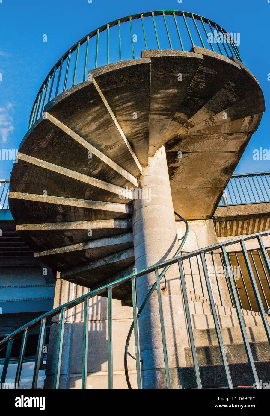 Spiral stairs at the Cumberland Basin swing bridge on the floating ...