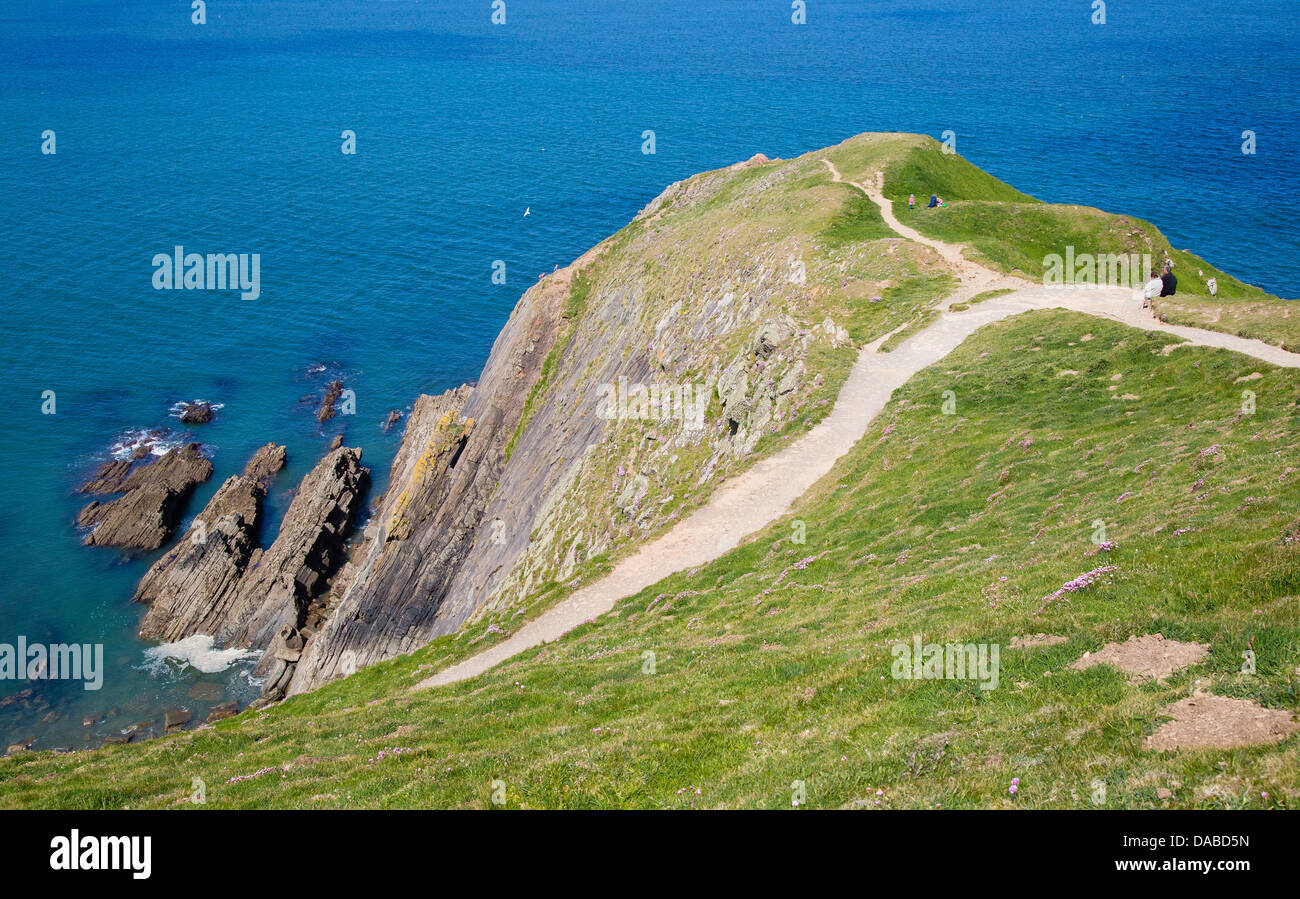Baggy Point near Croyde on the South west Coast Path in North Devon ...