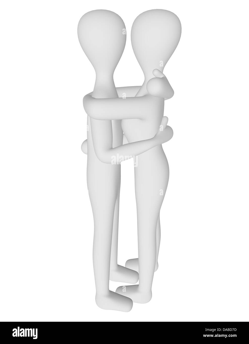 3d Render of Male and Female Characters Hugging Stock Photo - Alamy