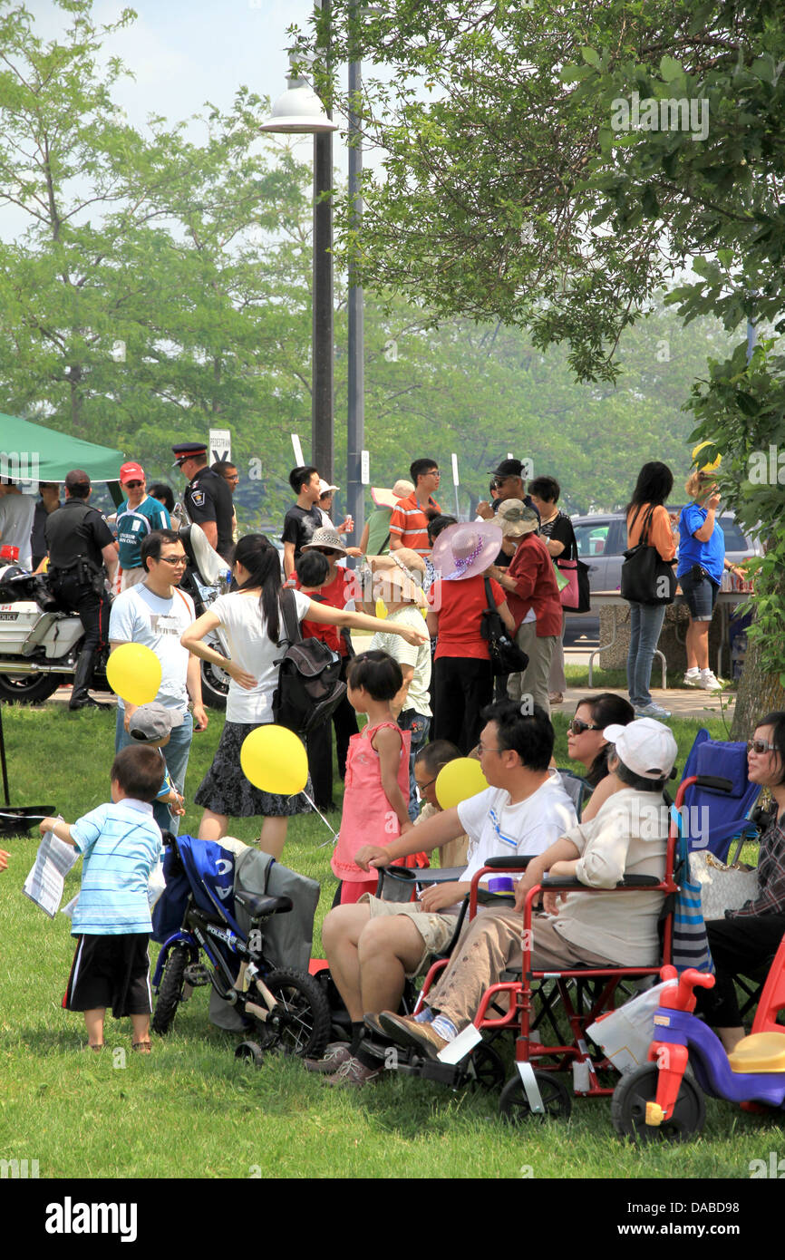 Asian-Canadian families in a park on June 23, 2013 in Toronto, Canada ...