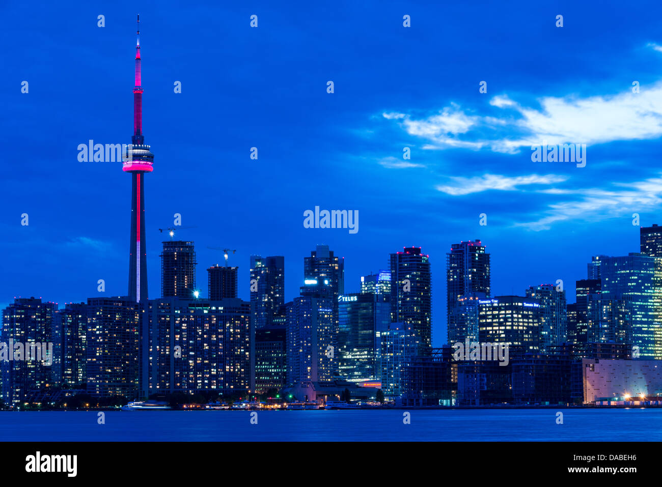 Skyline at dusk from Ward's Island, Toronto Island Park, Toronto ...
