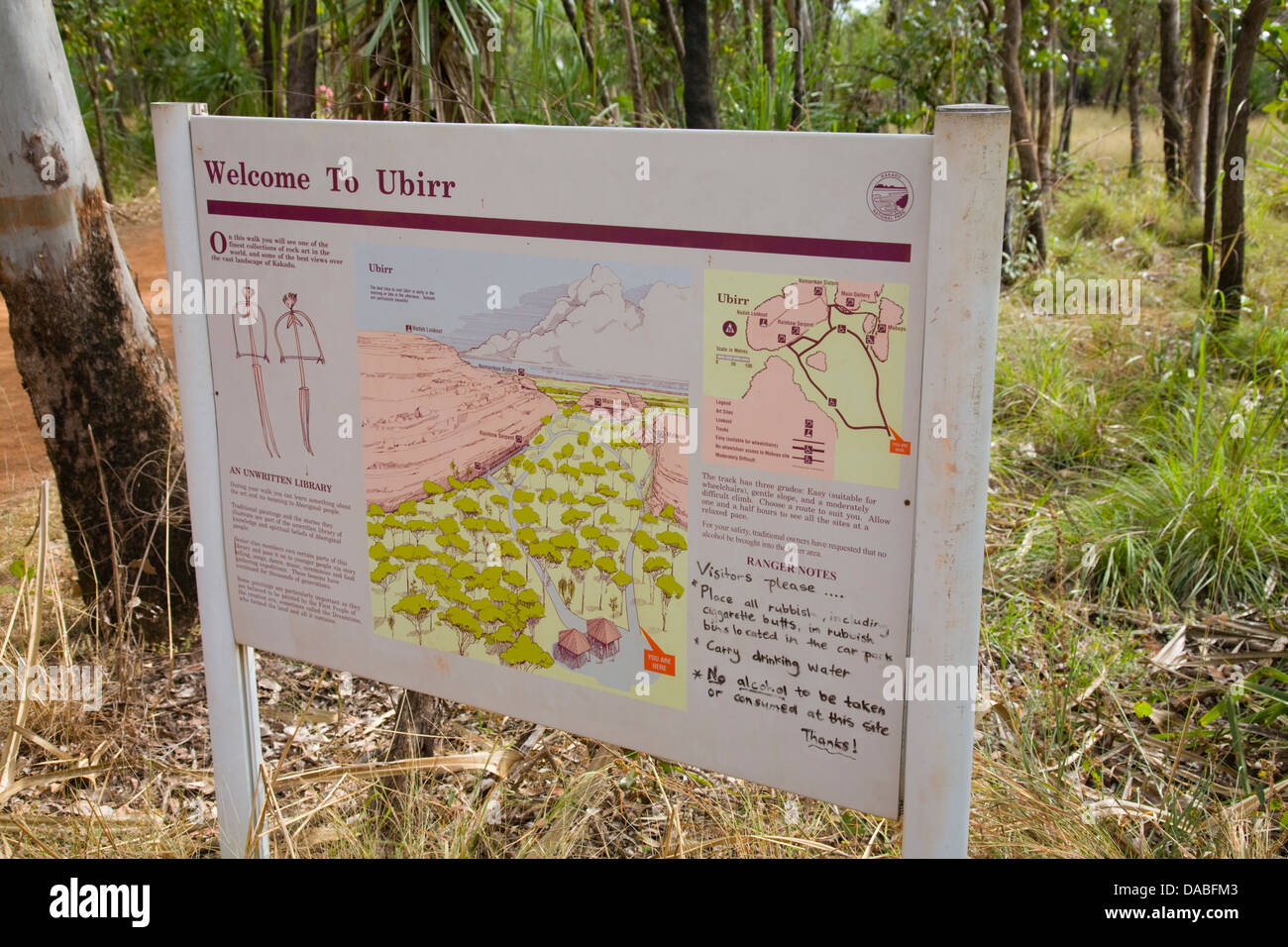 Welcome to Ubirr art site information board, Kakadu National Park Northern Territory,Australia ...