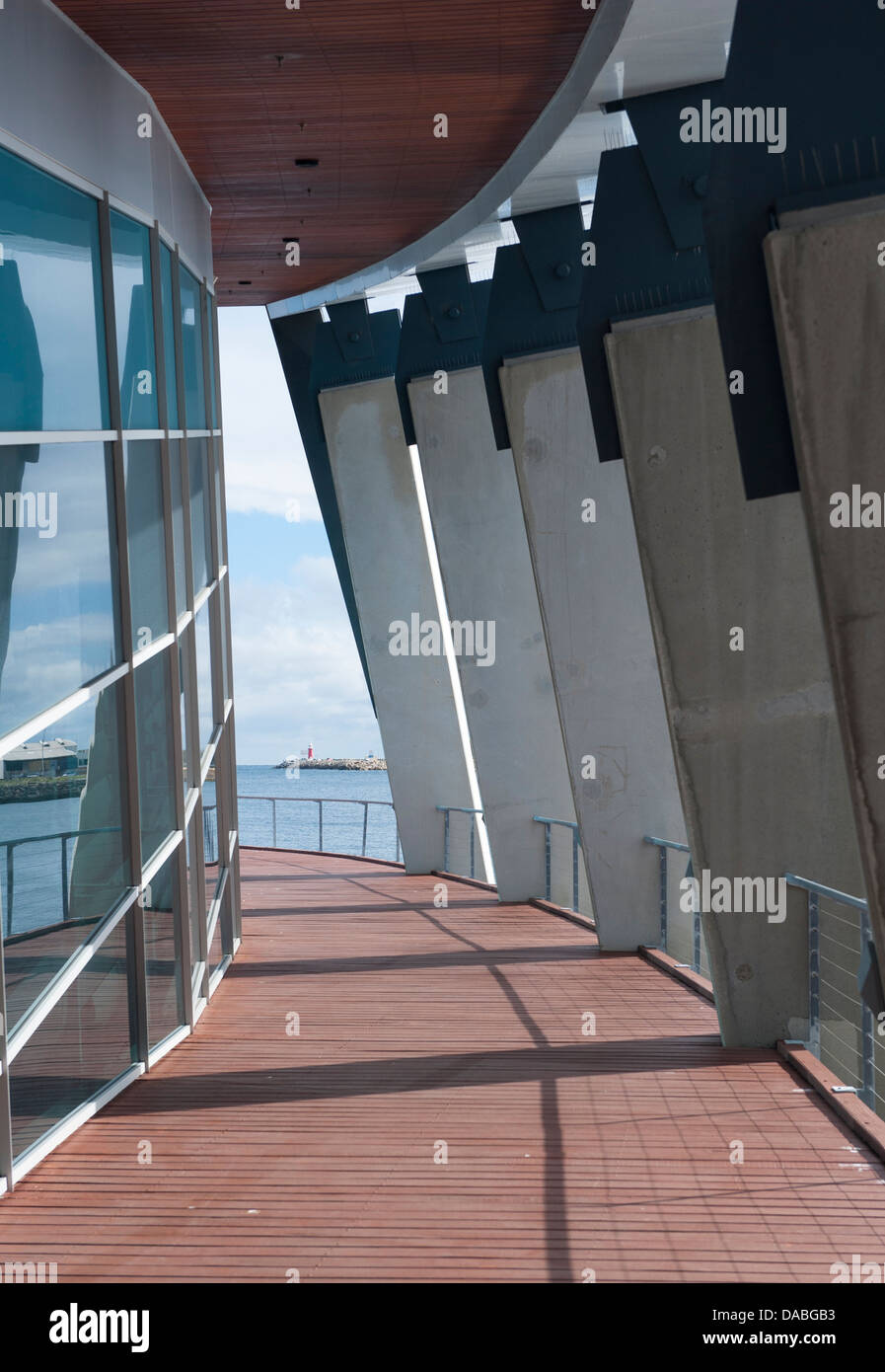 Architectural detail of the Maritime Museum at the port of Fremantle ...