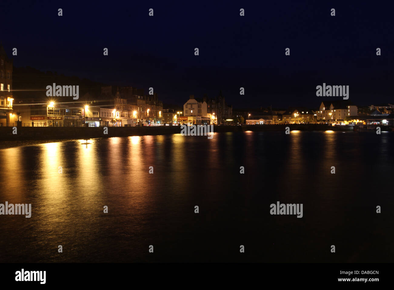 Oban waterfront at night Scotland June 2013 Stock Photo - Alamy