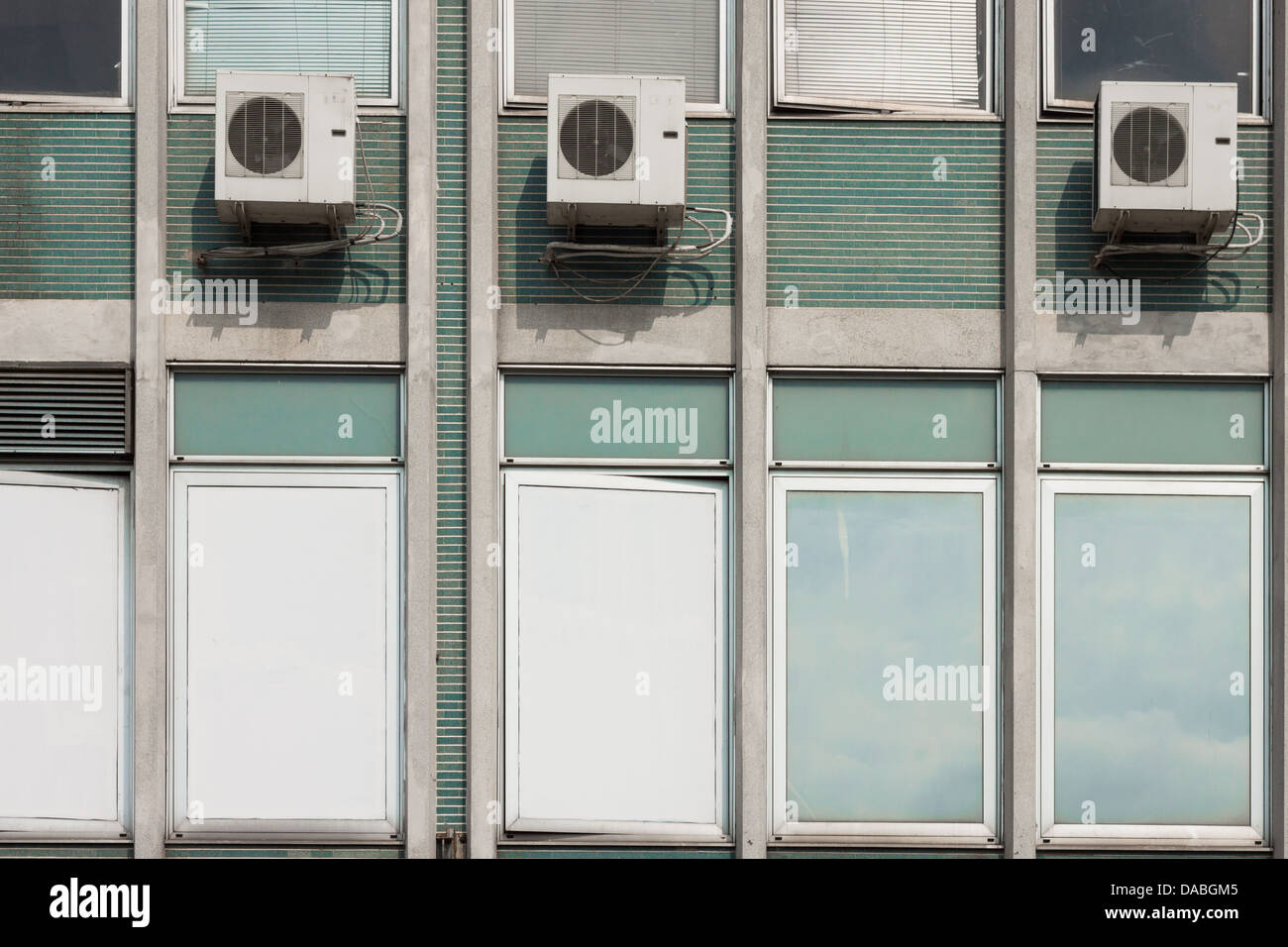 Architectural detail of a building with air conditioning units Stock ...