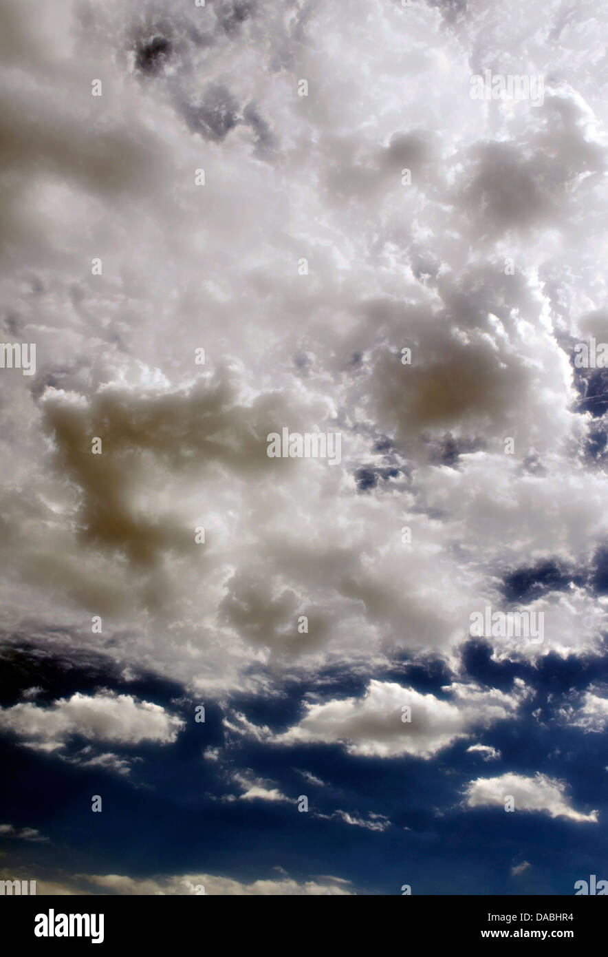 The Fluffy Cloudy Deep Blue Sky Scape 101 Stock Photo - Alamy