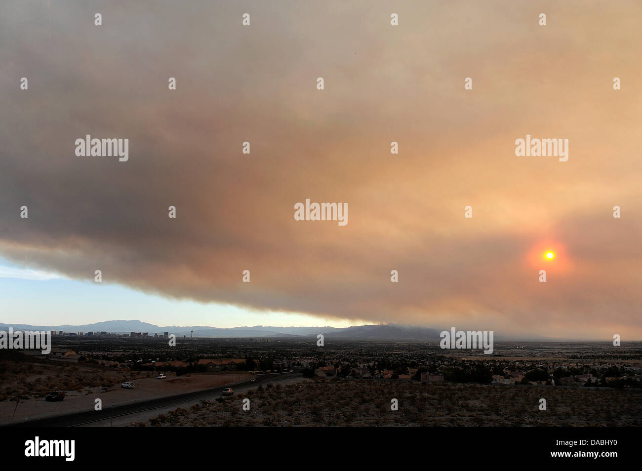 Las Vegas, Nevada, USA. 9th July, 2013. Smoke rises from the Carpenter ...