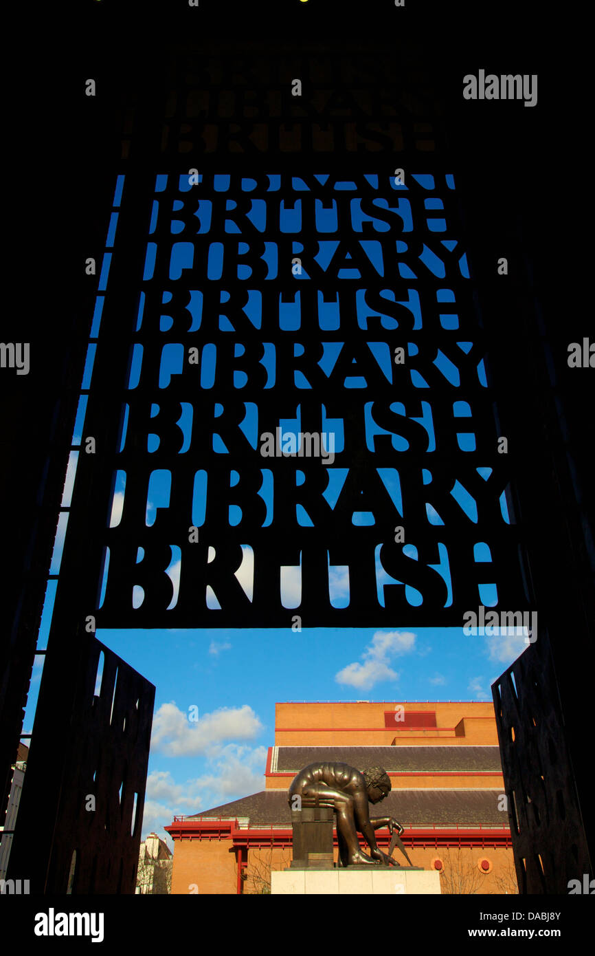 Newton statue british library hi-res stock photography and images - Alamy
