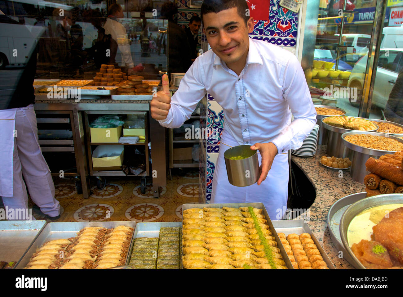 Baker, Baklava Shop, Istanbul, Turkey, Europe Stock Photo - Alamy