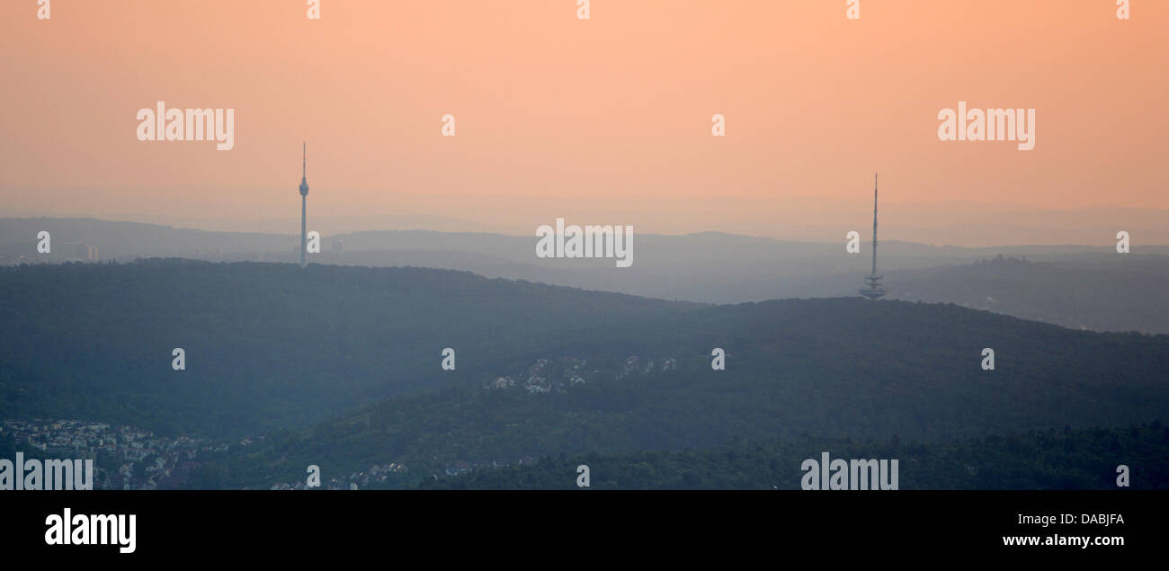 The Television Tower (L) and Telecommunications Tower are pictured from ...