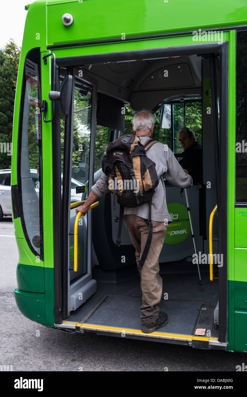 Old man getting on the bus hi-res stock photography and images - Alamy