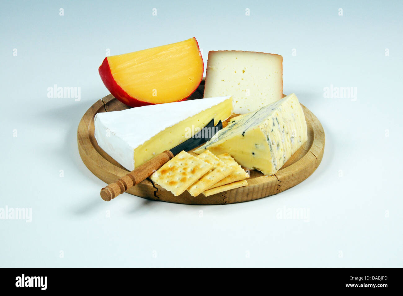 Cheese selection of Dutch Edam, French Brie, Spanish Manchego and ...