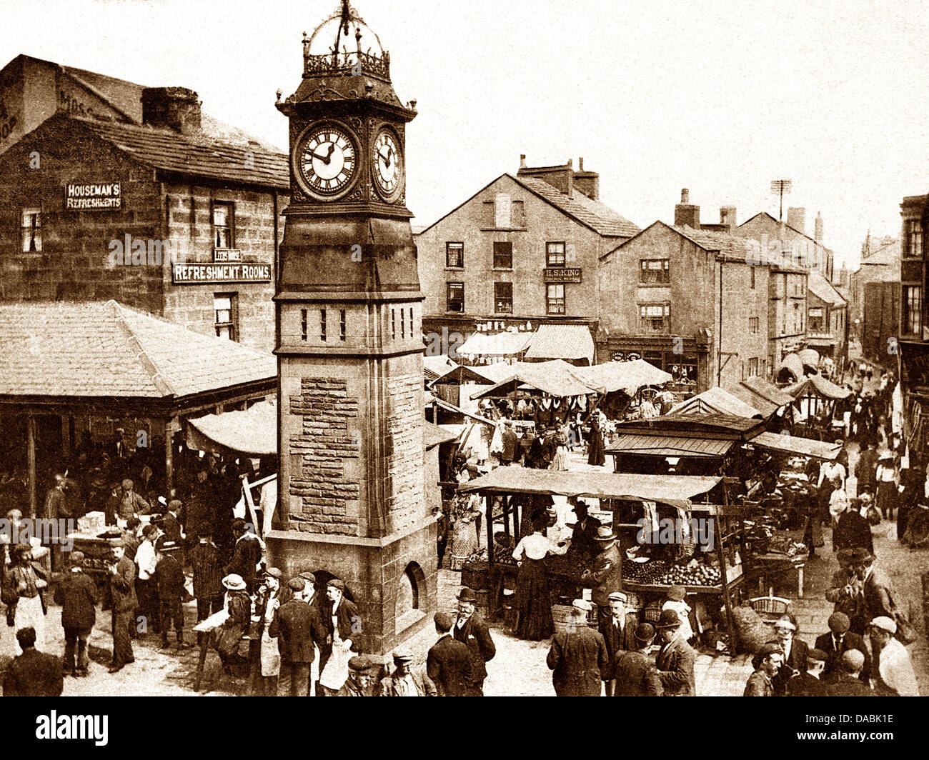 Otley Market Place early 1900s Stock Photo - Alamy