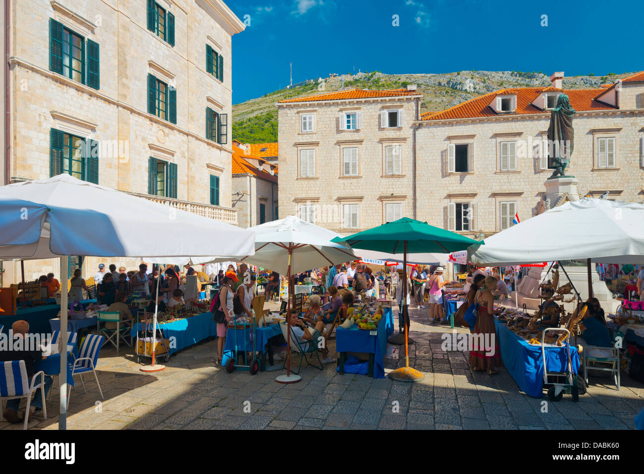 Gundulic Square Market, Old Town, Dubrovnik, Dalmatia, Croatia, Europe ...
