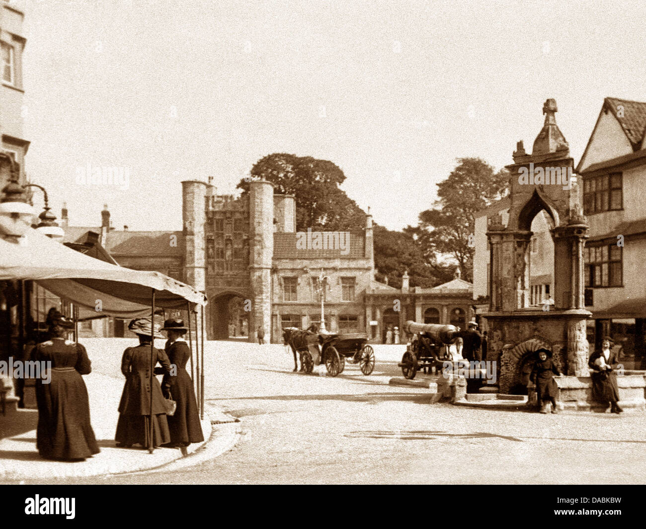 Wells Market Place early 1900s Stock Photo - Alamy