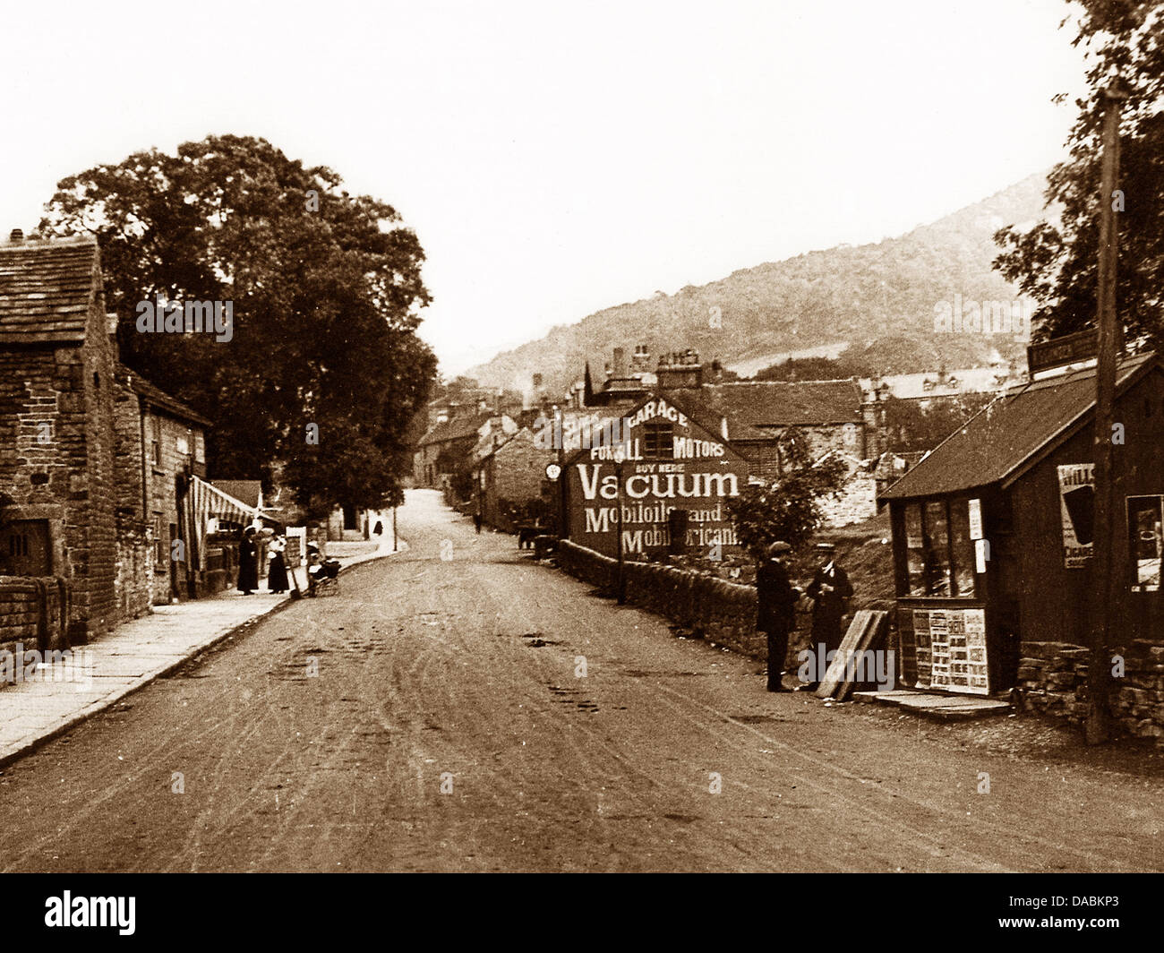 Hathersage Main Road early 1900s Stock Photo - Alamy