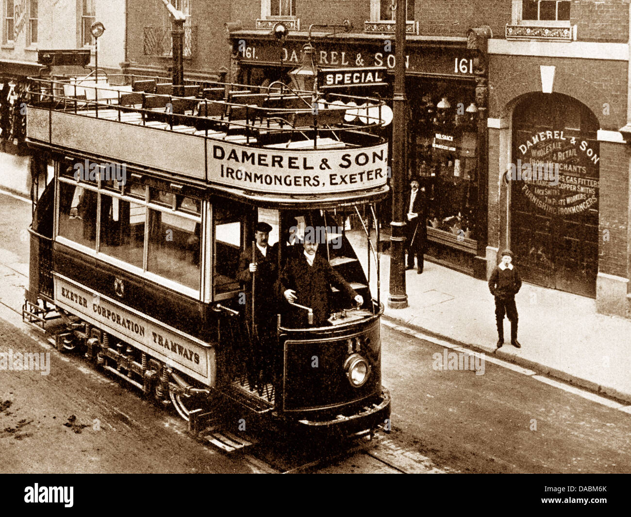 Exeter Tram early 1900s Stock Photo - Alamy