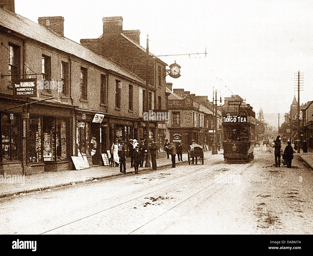 Llanelli Station Road early 1900s Stock Photo - Alamy