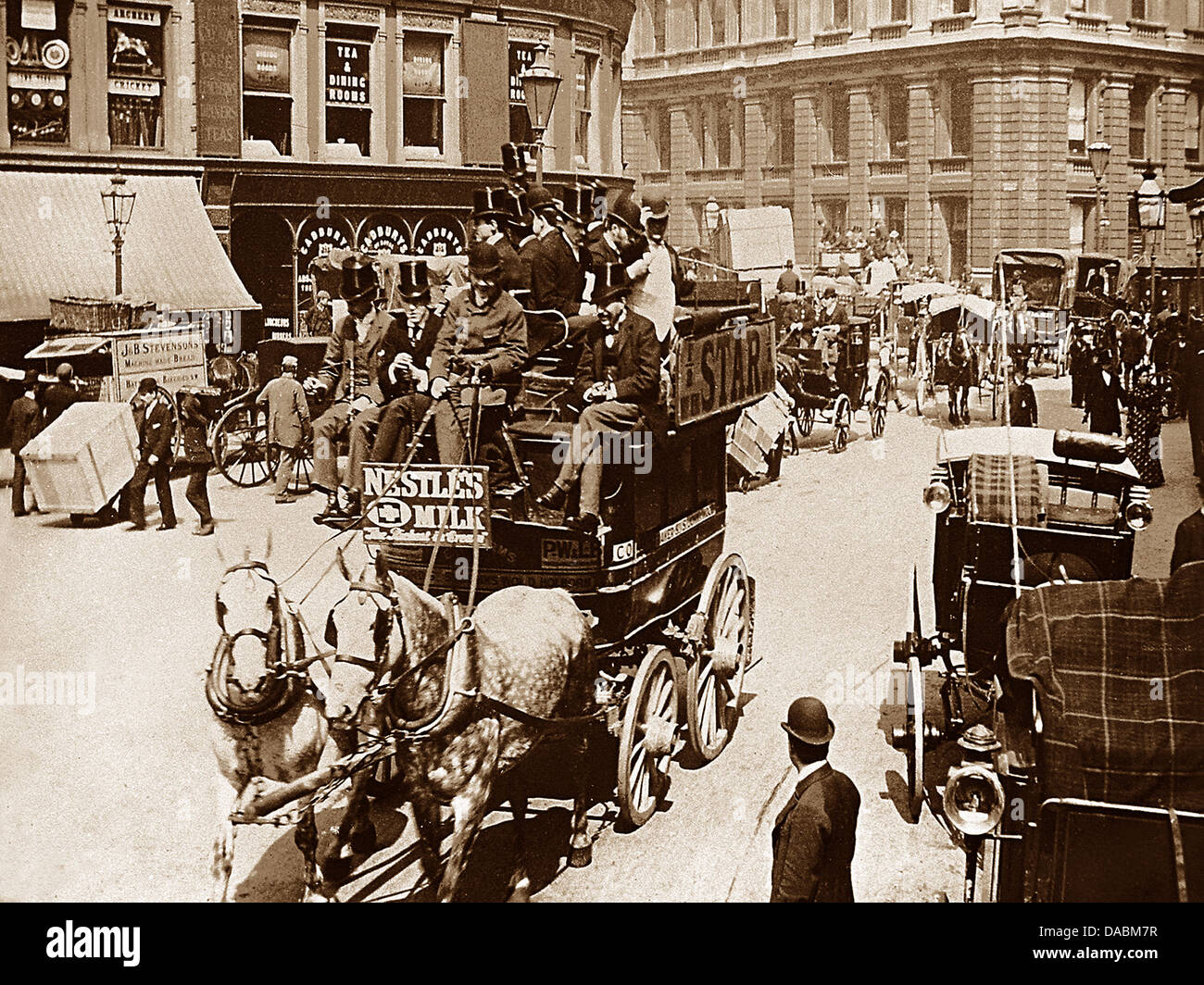 London Horse Bus Victorian period Stock Photo - Alamy