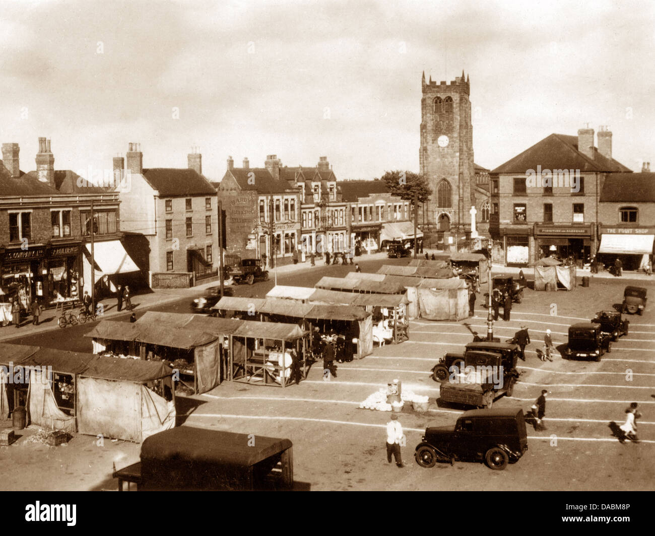 Heanor Market Square probably 1930s Stock Photo - Alamy