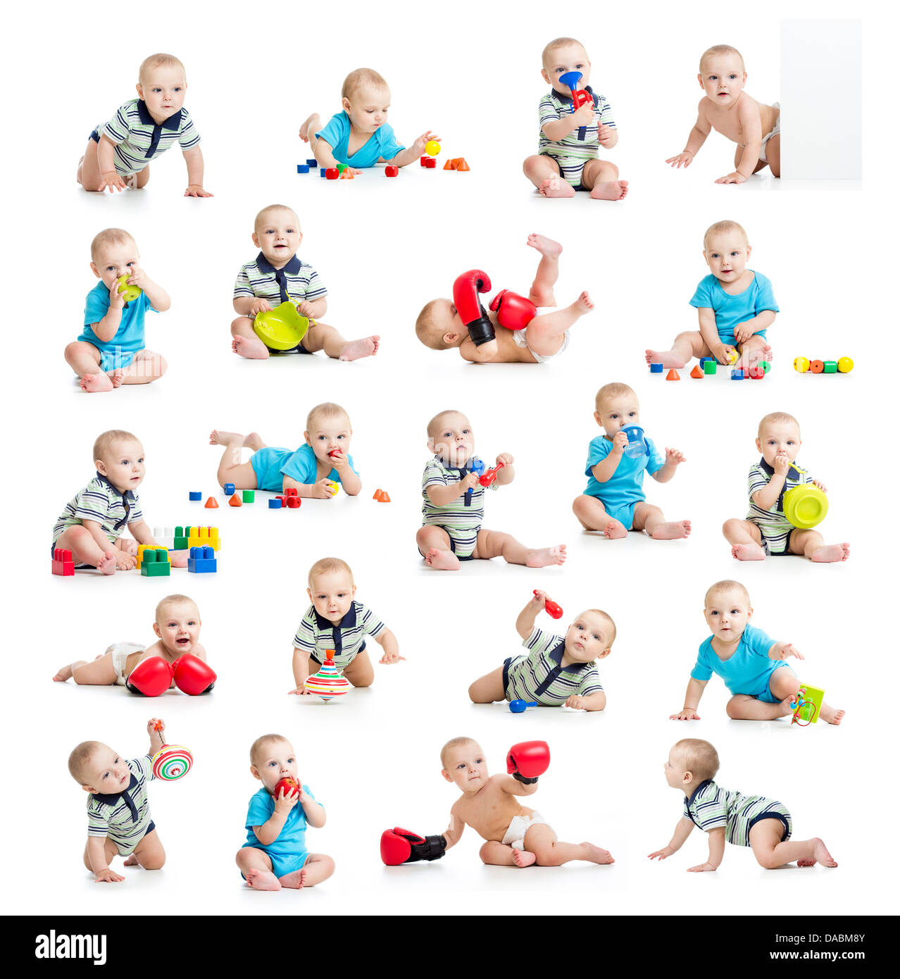 collection of active baby or kid boy isolated Stock Photo - Alamy