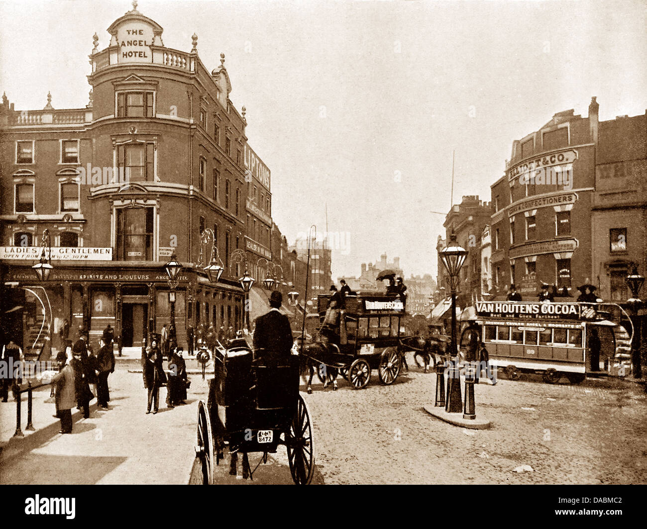 Islington The Angel London Victorian period Stock Photo - Alamy