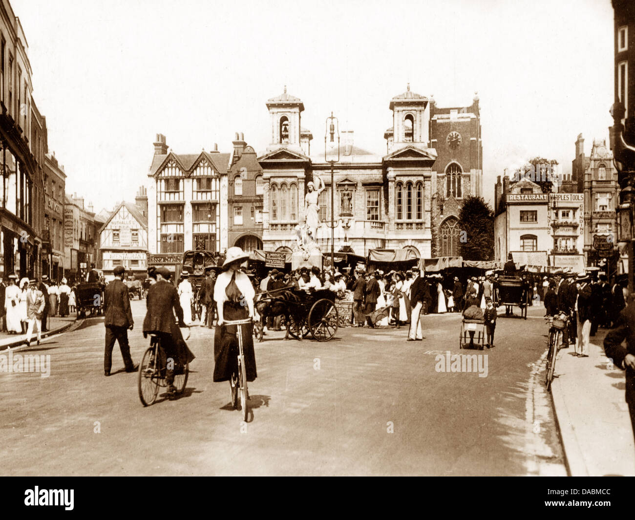Kingston Market Place London early 1900s Stock Photo - Alamy
