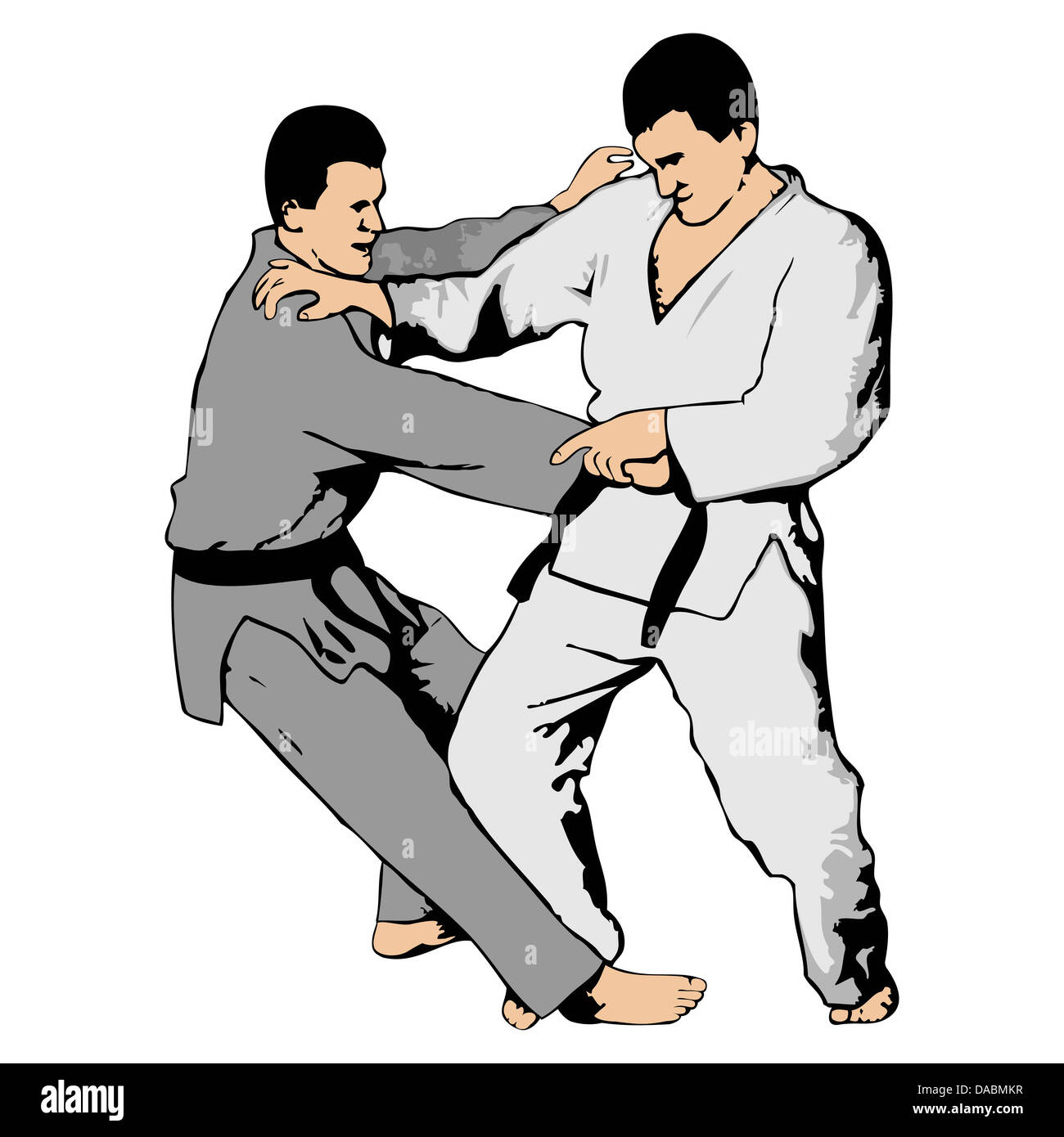 Two ju-jutsu fighter Stock Photo - Alamy